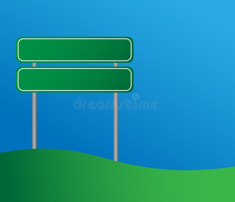 Green Empty Road Sign Template, Vector Illustration Stock Vector ...
