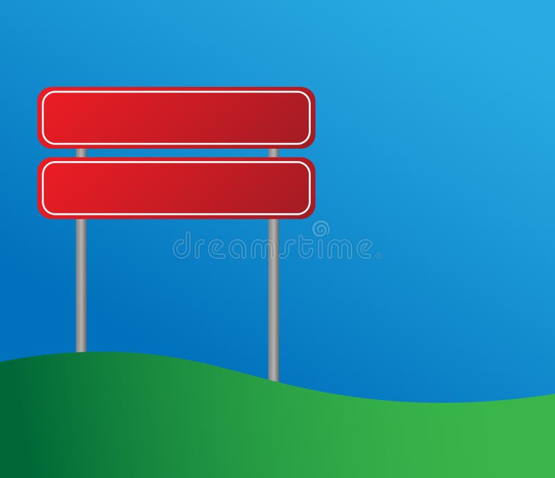 Red Empty Road Sign Template, Vector Illustration Stock Vector ...