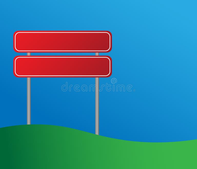 Red Empty Road Sign Template, Vector Illustration Stock Vector ...