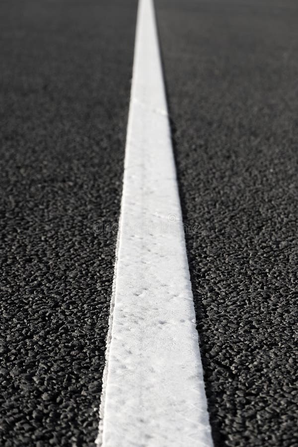 An Empty Road with Single Solid White Line Road Marking Stock Image ...