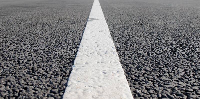 An Empty Road with Single Solid White Line Road Marking Stock Image ...