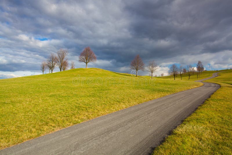Empty Road in the Spring Countryside Stock Photo - Image of seasons ...