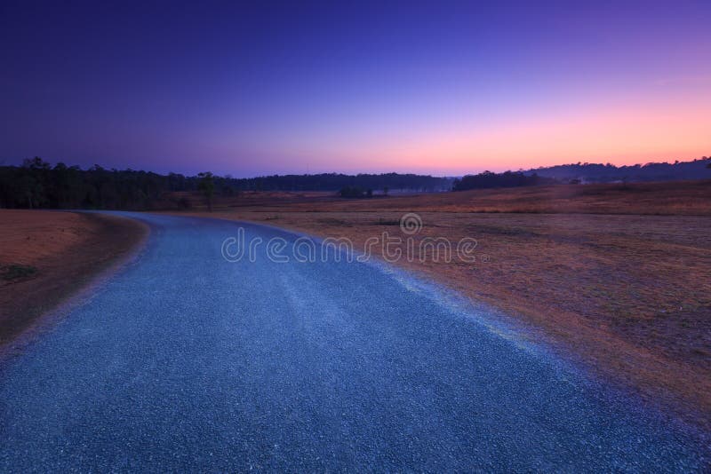 Empty Road in the Sunset Sky Stock Image - Image of blue, road: 184174203