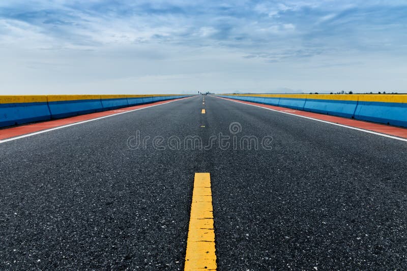 Empty Road and Colorful the Traffic Lines Stock Image - Image of lane ...