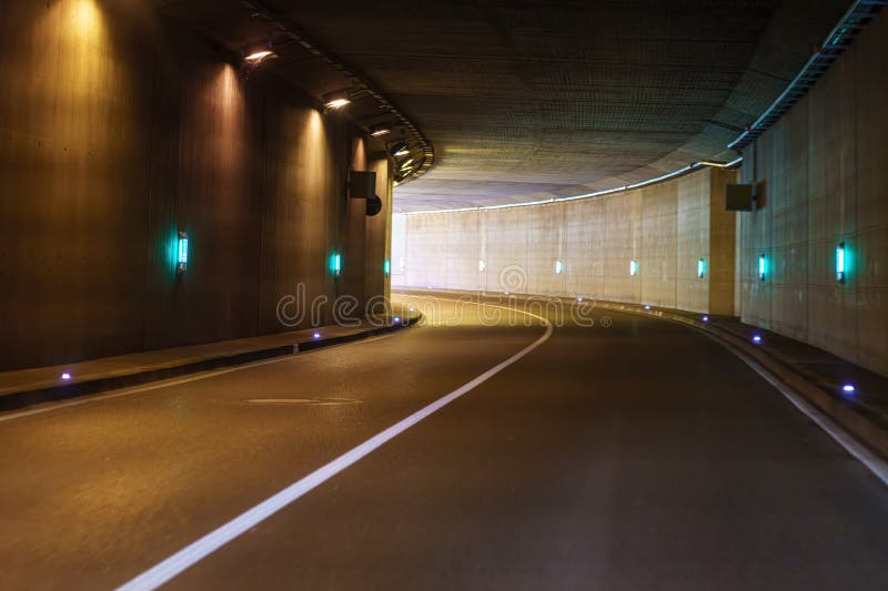 An Empty Road Tunnel on a Highway with No Cars Stock Photo - Image of ...
