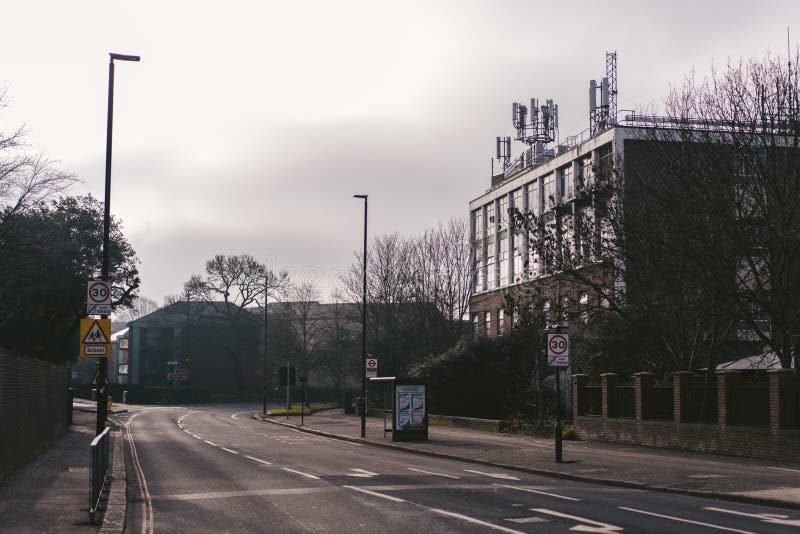 Empty Road in West London during the Covid 19 Lockdown Editorial ...
