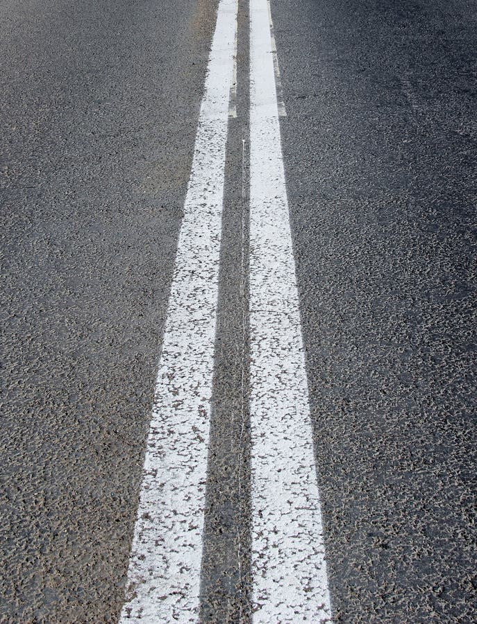 An Empty Road with Single Solid White Line Road Marking Stock Image ...
