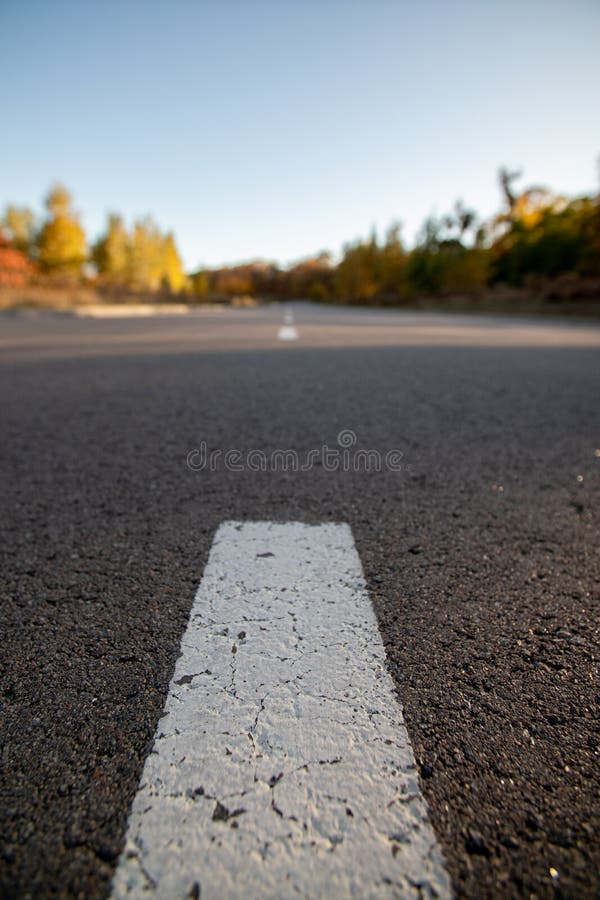 Empty Road with the White Traffic Lines Stock Image - Image of mark ...