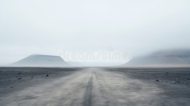 Ethereal Post-apocalyptic Landscape: Iceland S Desert Road in Light Fog ...