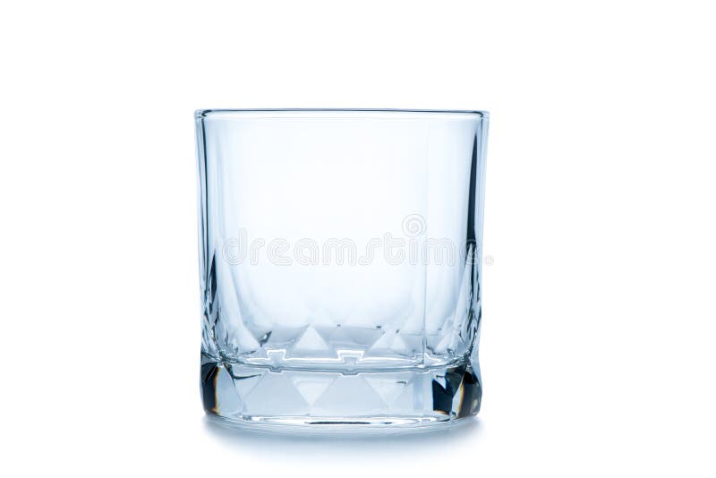 Empty Rock Glass or Old Fashioned Glass Isolated on White Stock Image ...