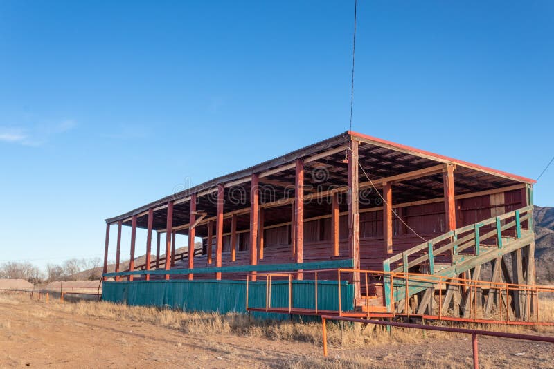 Empty Rodeo Viewing Stand, Winter Desert, American Southwest Stock ...