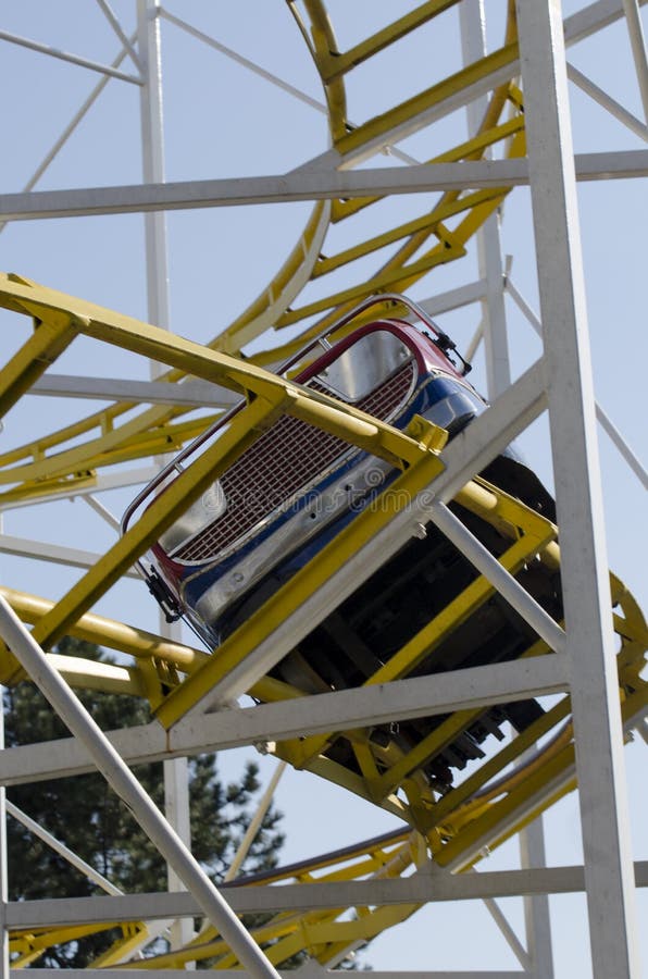 Empty Roller Coaster Cart Front View