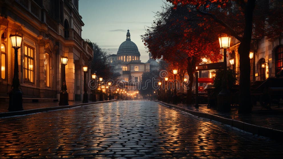 Empty Rome street view stock photo. Image of rome, cityscape - 331965474