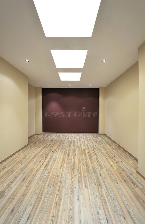 Empty Room with Wooden Wall Stock Photo - Image of home, lifestyle ...