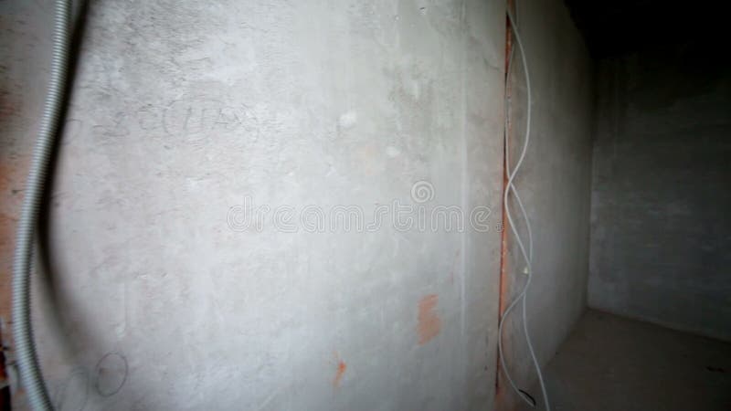Empty Room with Bare Concrete Walls, Ceiling, Stock Video - Video of ...