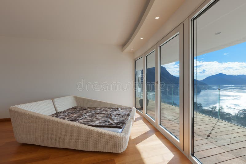 Empty room with a bed stock photo. Image of house, apartment - 69566468
