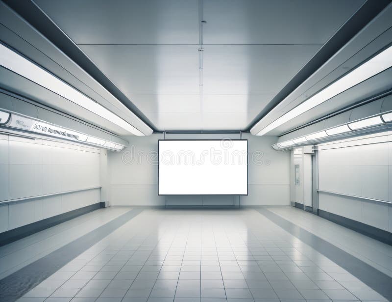 An Empty Room with a Big Screen in the Middle of it. Made with ...