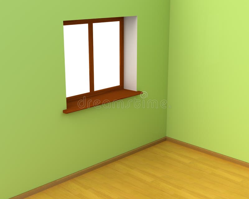 Empty Room with Big Window stock illustration. Illustration of design ...