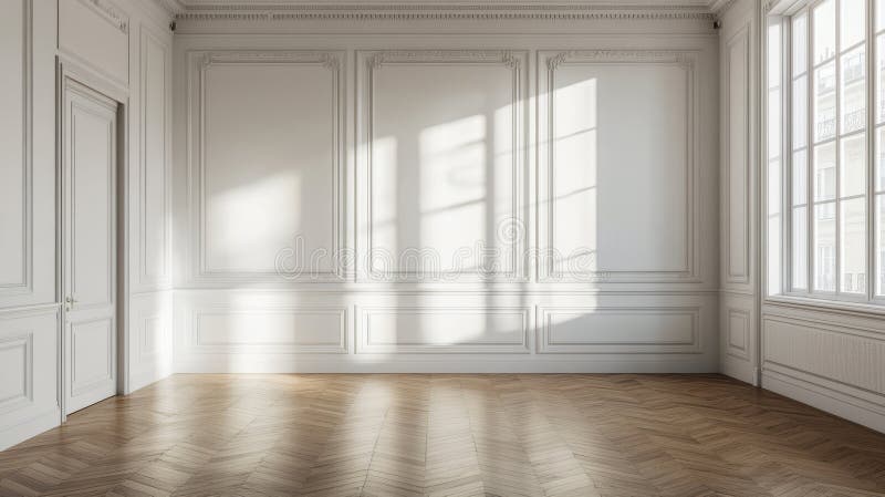 An Empty Room with a Blank Wall in the Home Interior Design. Stock ...