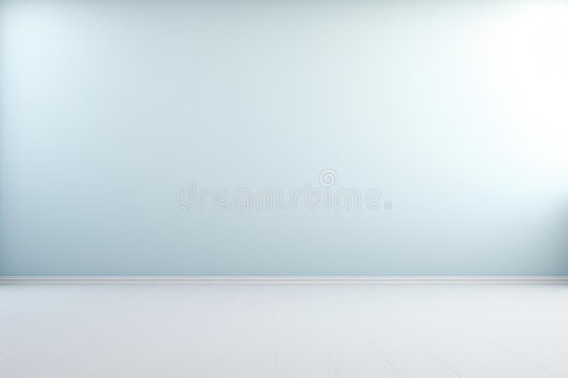 Empty Room with Blue Wall and White Floor Stock Illustration ...
