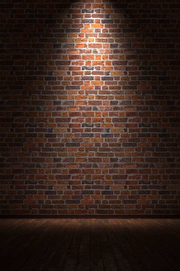 Empty room with brick wall stock illustration. Illustration of ...