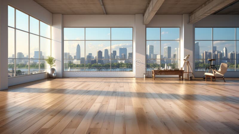 Empty Room Building. Generative AI. Stock Illustration - Illustration ...