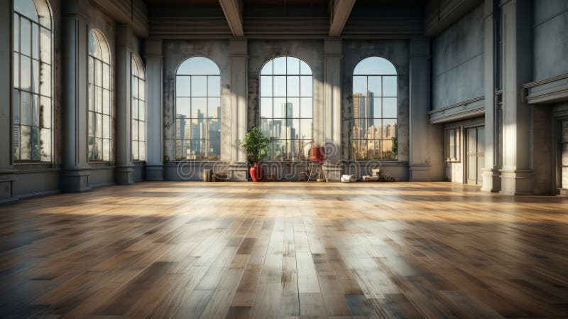 Empty Room Building. Generative AI. Stock Illustration - Illustration ...