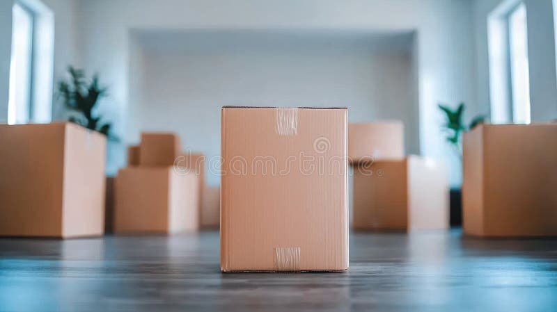 Empty Room with Cardboard Boxes Stacked Around, Creating Sense of ...