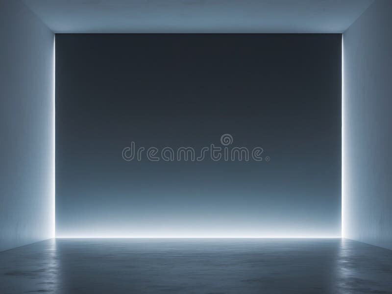 Empty Room with Celestial Light and Black Wall for Logo Mockups Stock ...