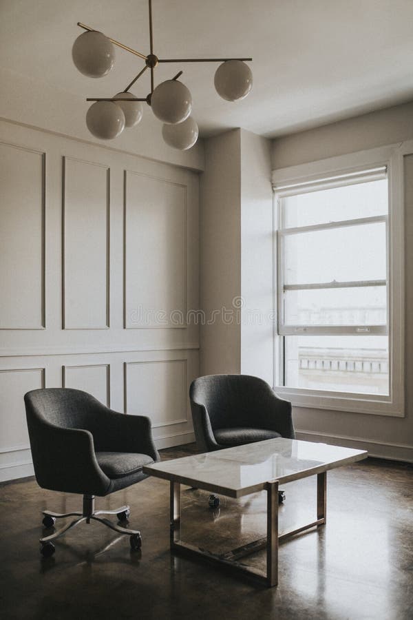 Empty Room with Chairs and a Table Stock Photo - Image of fashion, copy ...