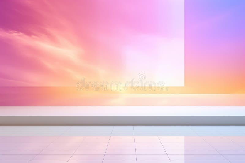 Empty Room with Clear Blue Sky and Fluffy Clouds in Background. Perfect ...