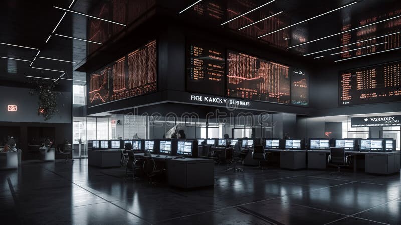 Empty Room with Computers, Futuristic Digital Technology Concept ...