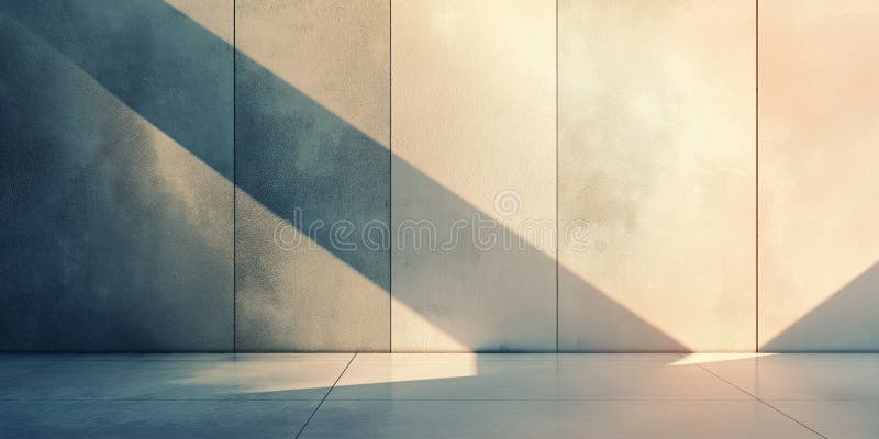 Empty Room with Concrete Wall and Sunlight Creating Shadows Stock ...