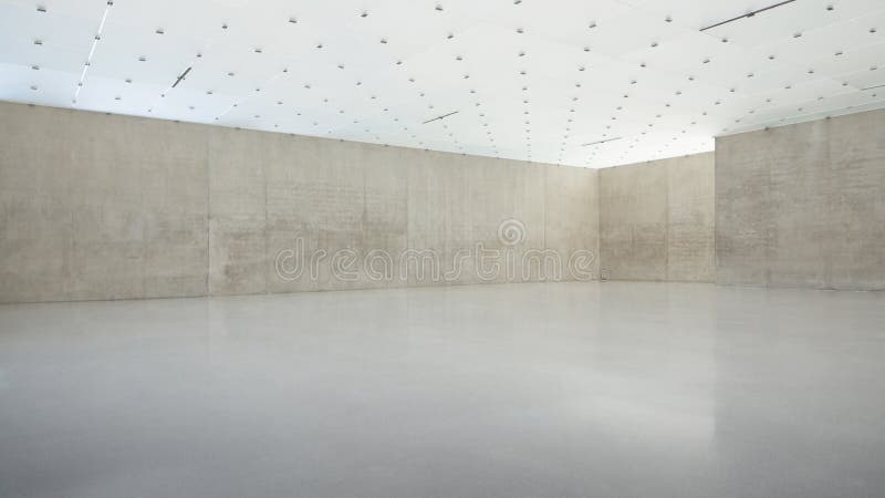 Empty Room with Concrete Walls Stock Image - Image of background ...