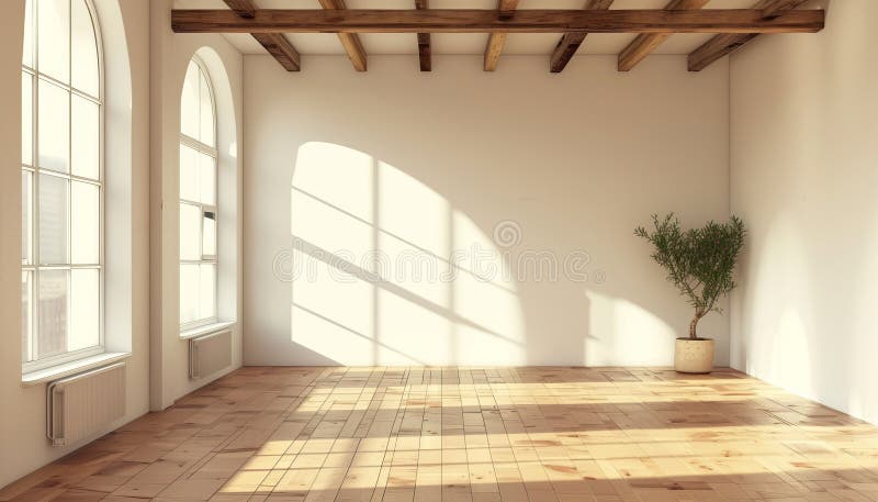 Empty Room and Copy Space. Loft Interior Design Stock Illustration ...