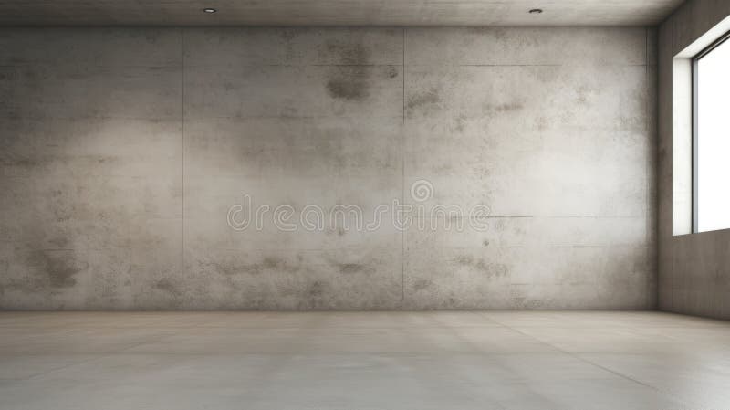 Minimalist Concrete Room with Rusticcore Design Stock Illustration ...