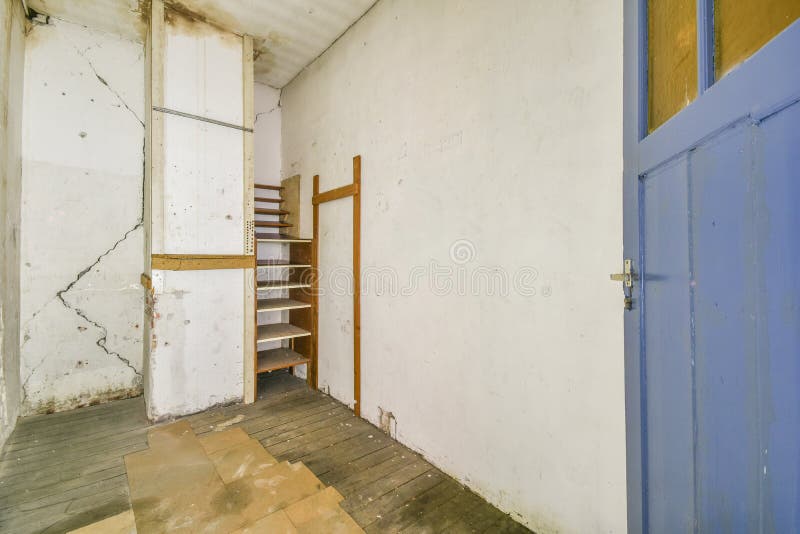 Empty Room with Cracked Walls Stock Photo - Image of daylight, property ...