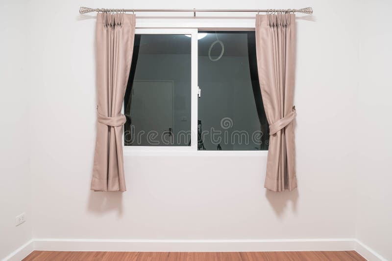 Empty room with curtains stock image. Image of inside - 92850693