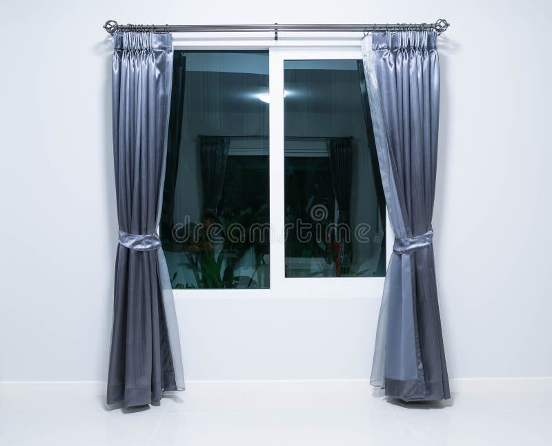 Empty room with curtains stock image. Image of life, design - 94372369