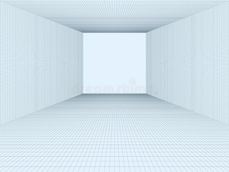 Empty Room, 3D Abstract Cells, Lines. Vector Concept of Virtual Reality ...