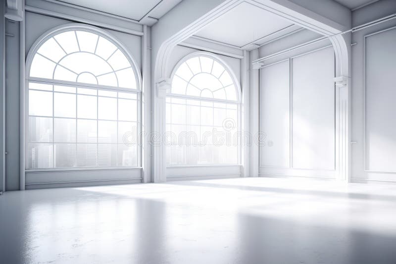 Empty Room Digital Backdrop, Generative Ai Stock Illustration ...