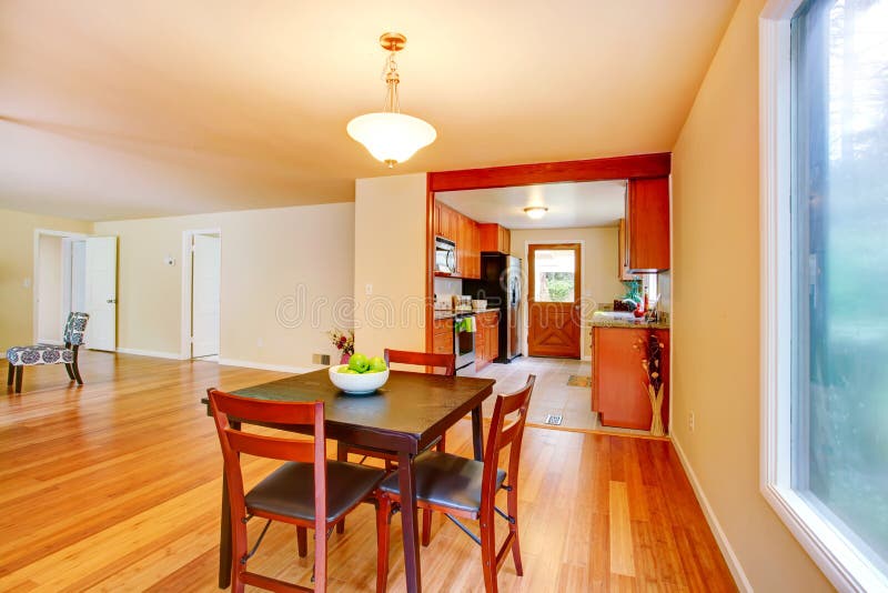 Empty Room with Dining Table Set Stock Image - Image of idea, eating ...