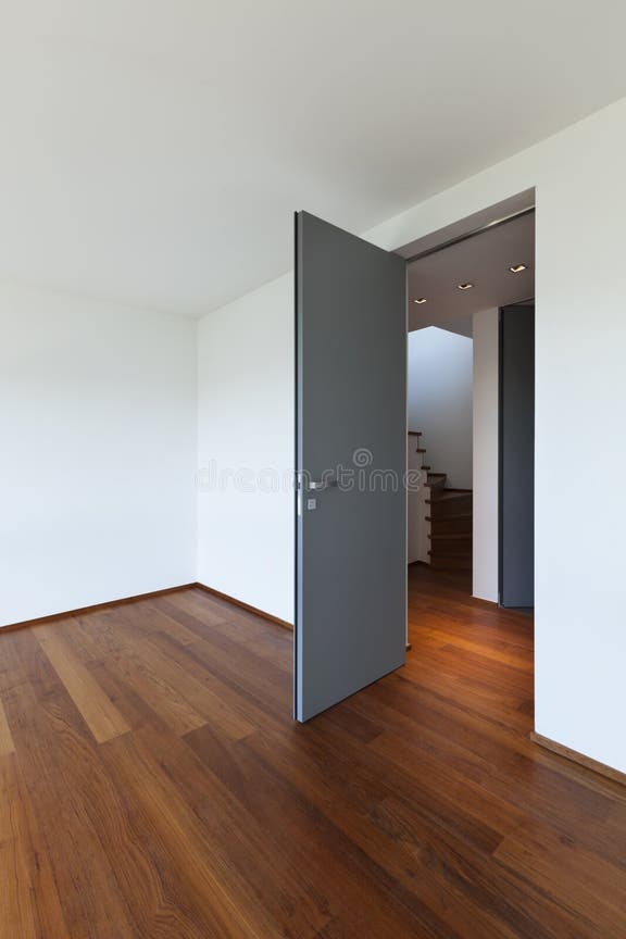 Empty room with door open stock image. Image of habitation - 21330481