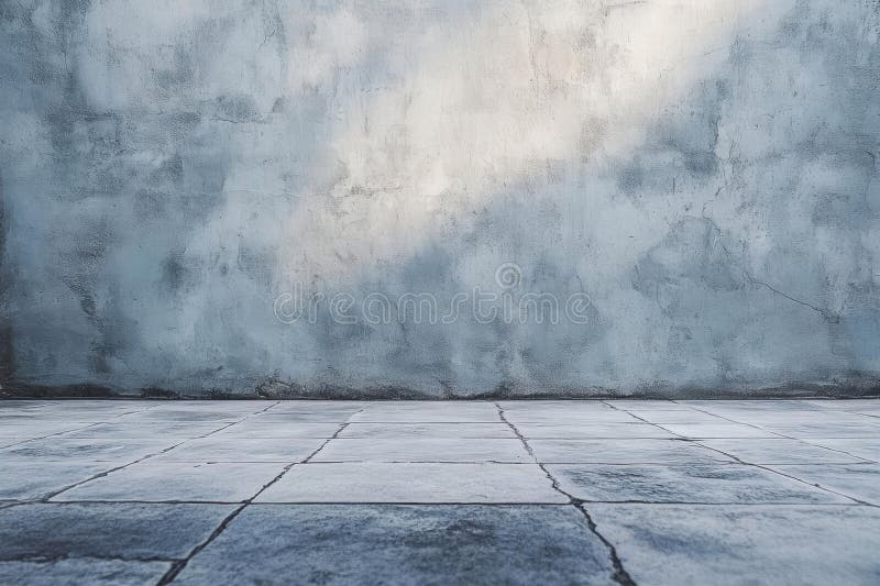 Empty Room Features a Textured Wall and Tiled Floor, Perfect for ...