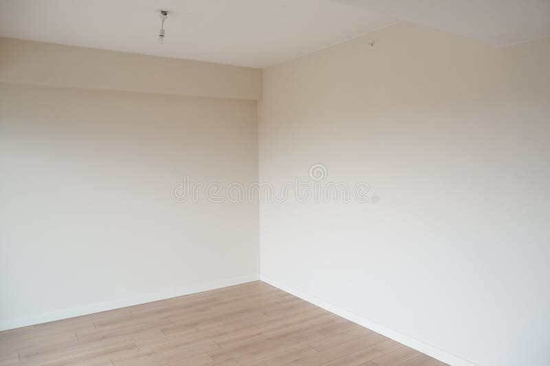 An Empty Room Featuring Neutralcolored Walls Along with Elegant Wooden ...