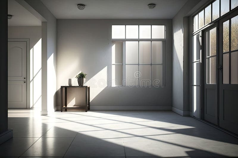Empty Room Filled with Sunlight, Showcasing Natural Light Stock ...