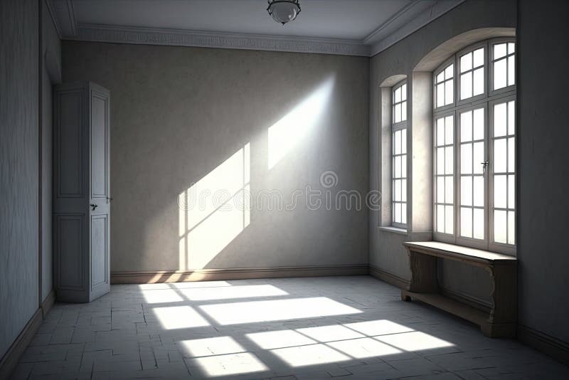 Empty Room Filled with Sunlight, Showcasing Natural Light Stock ...