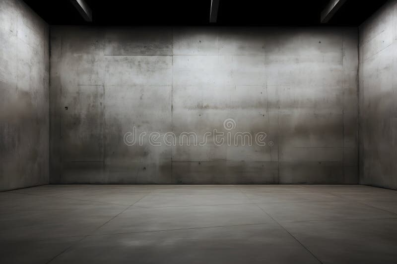 Empty Room Gray Cement Crack Wall Texture Generative Ai Stock ...