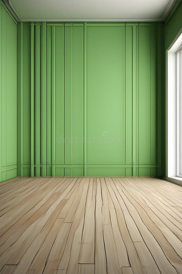 Empty room with green wall editorial photo. Image of interior - 291850936
