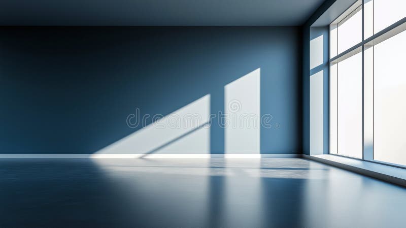 An Empty Room in a High-rise Building, Illuminated by Light from a ...